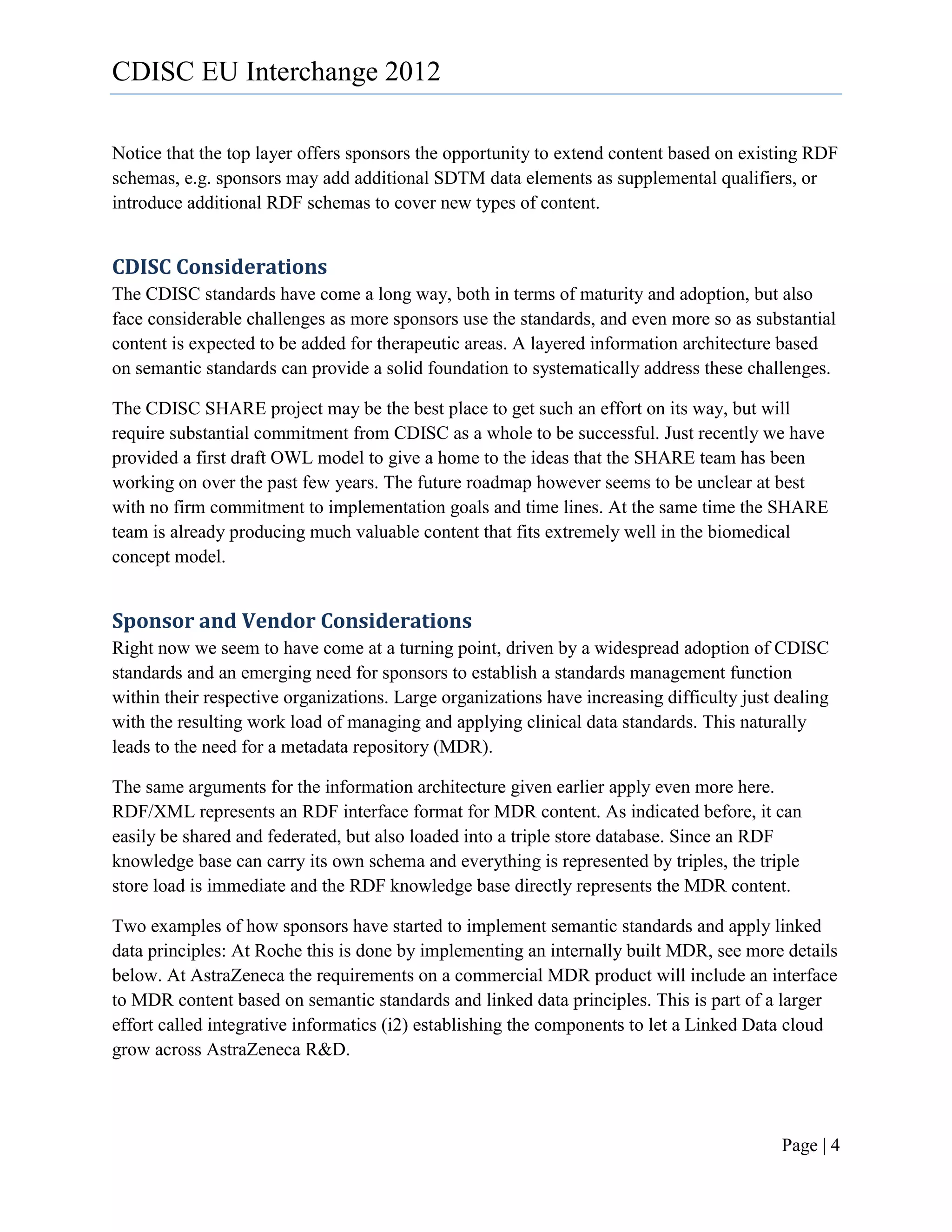 Semantic models for cdisc based standards and metadata management (1) | PDF