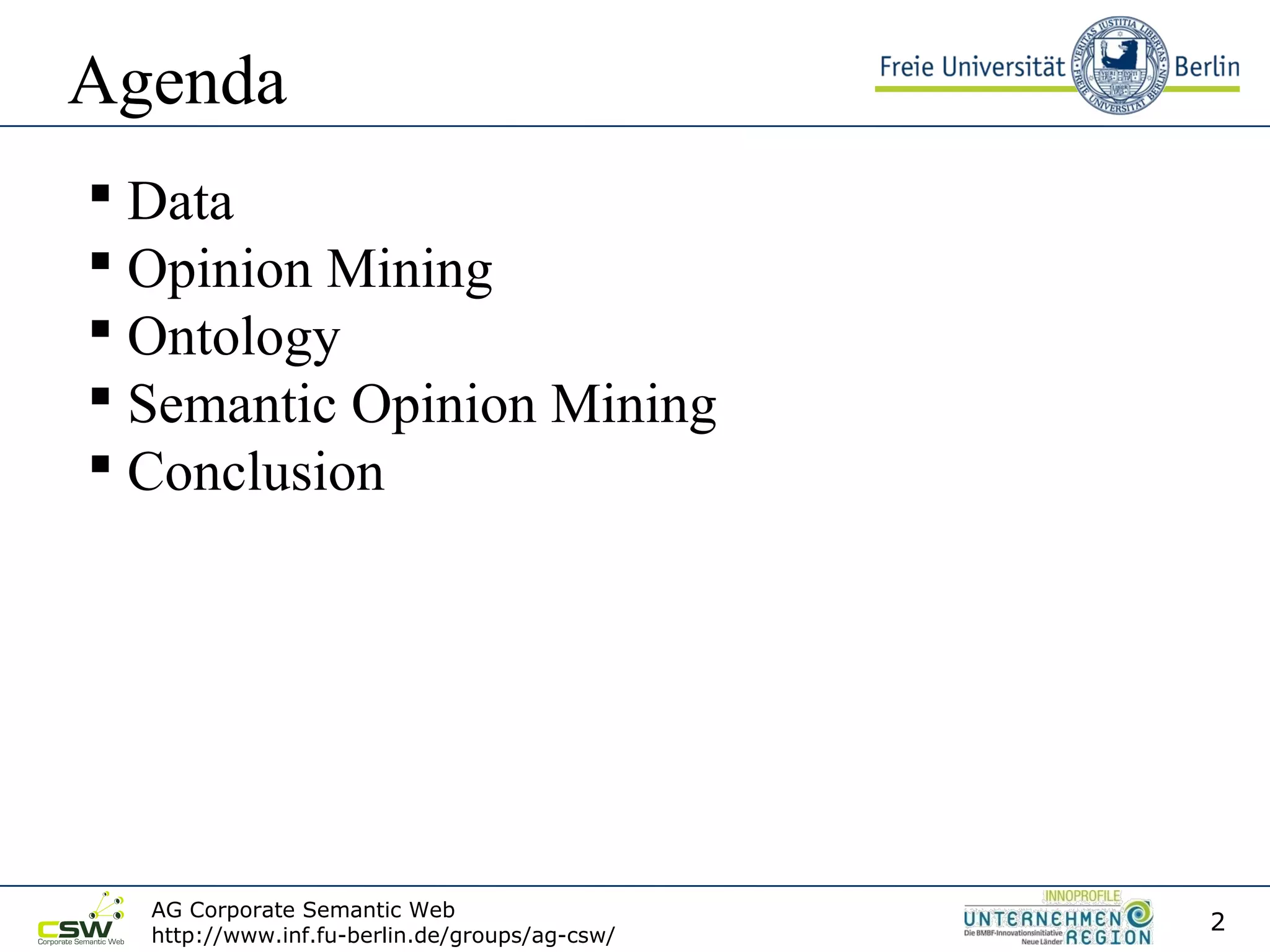 Semantic opinion mining ontology | PPT