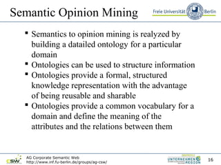 Semantic opinion mining ontology | PPT