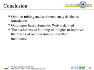 Semantic opinion mining ontology | PPT
