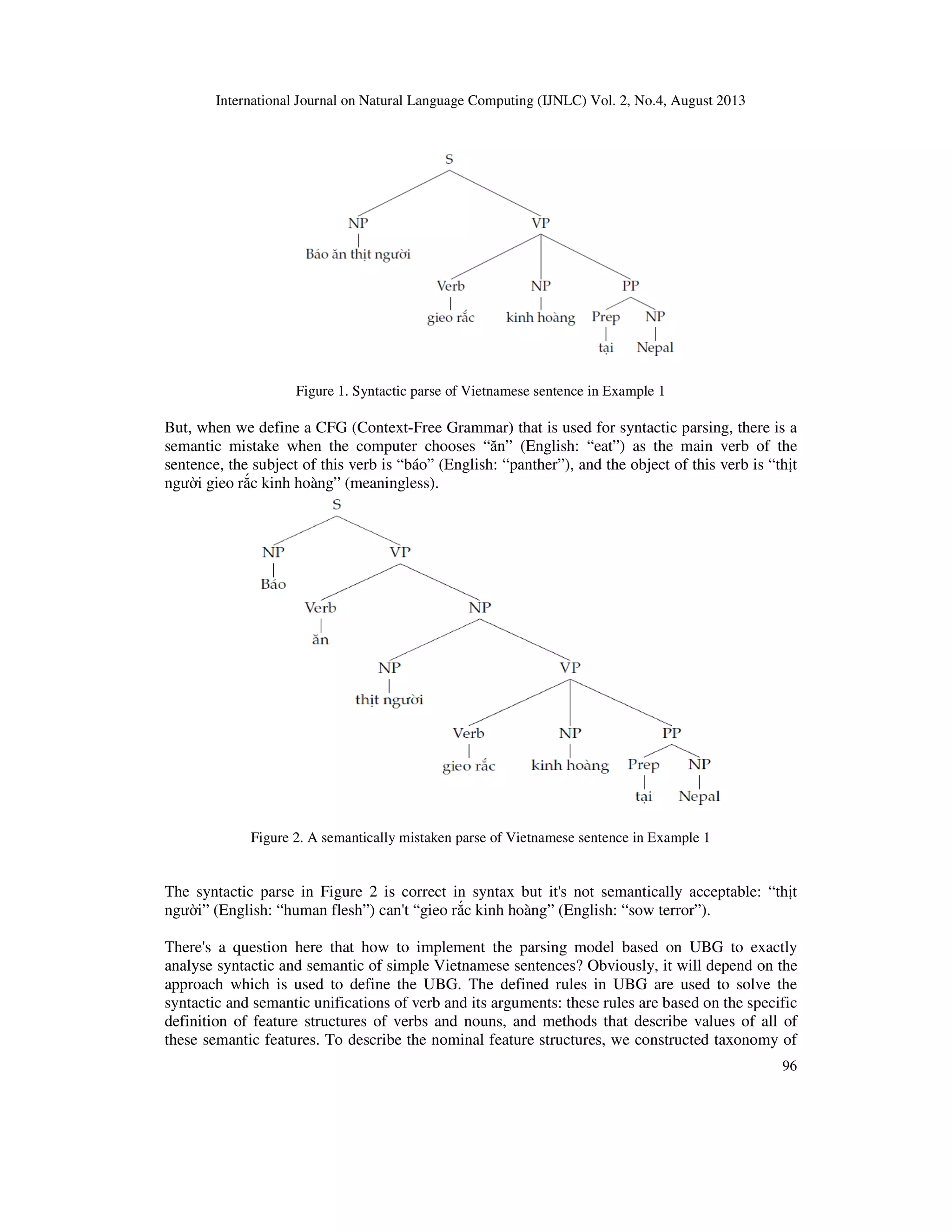 SEMANTIC PARSING OF SIMPLE SENTENCES IN UNIFICATION-BASED VIETNAMESE GRAMMAR | PDF