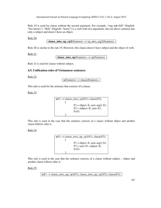 SEMANTIC PARSING OF SIMPLE SENTENCES IN UNIFICATION-BASED VIETNAMESE GRAMMAR | PDF
