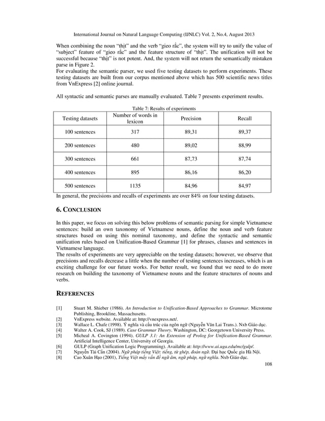 SEMANTIC PARSING OF SIMPLE SENTENCES IN UNIFICATION-BASED VIETNAMESE ...