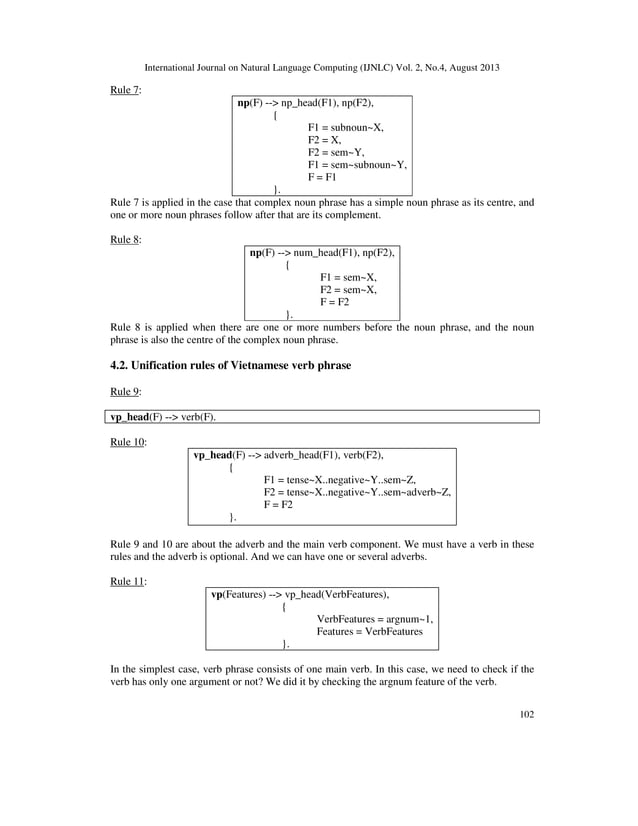 Semantic Parsing Of Simple Sentences In Unification Based Vietnamese Grammar Pdf