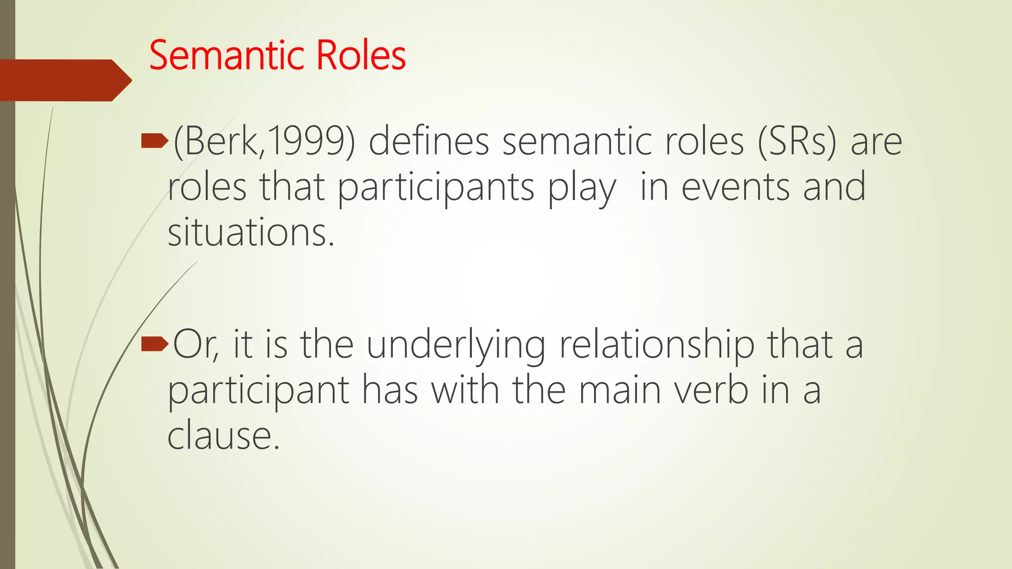Semantic Roles | PPTX