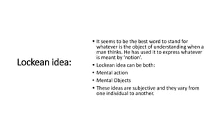 Ideational Theory by John Locke | PPTX