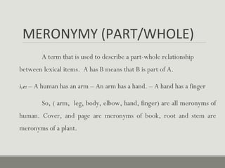 Semantic relation among words | PPT