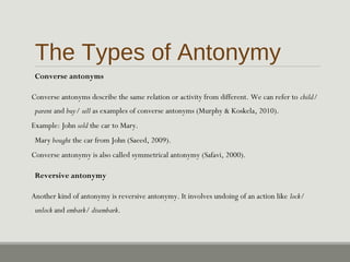Semantic relation among words | PPT