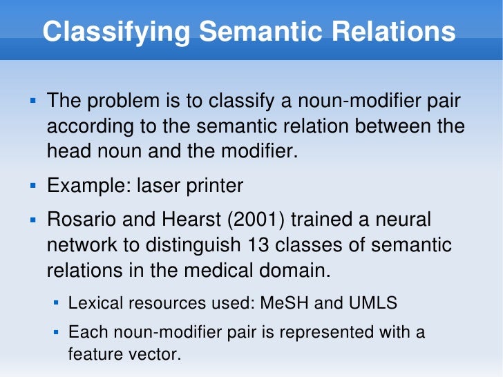 Semantic Relations