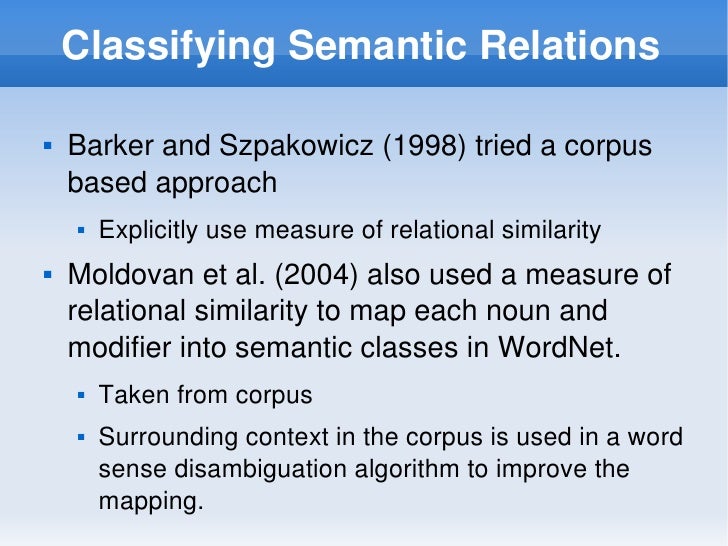 Semantic Relations 