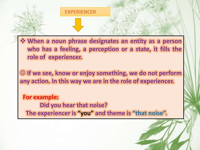Semantic roles and semantic features | PPTX