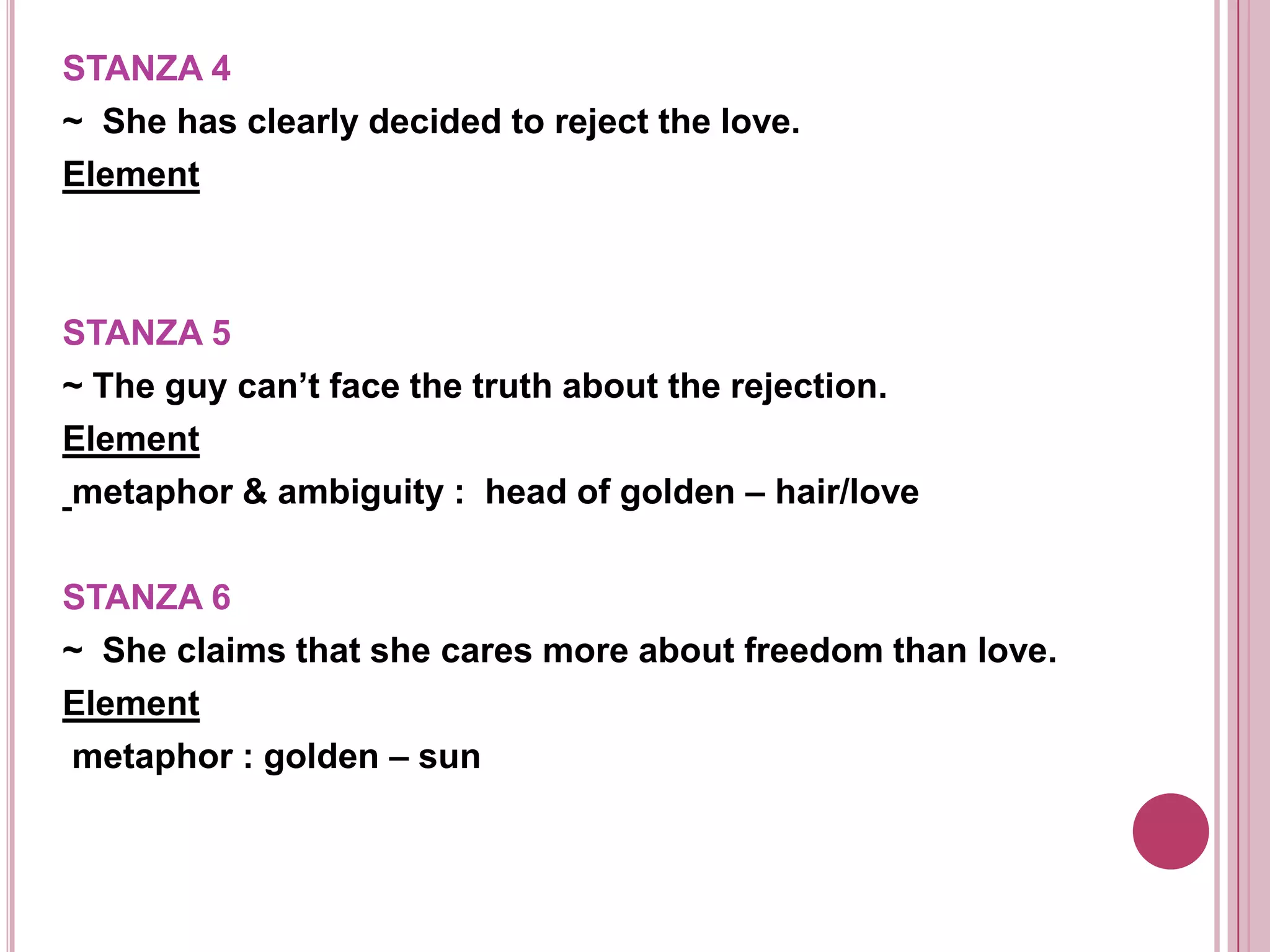 Analyzing poem: sonnet 18 & rejection | PPTX