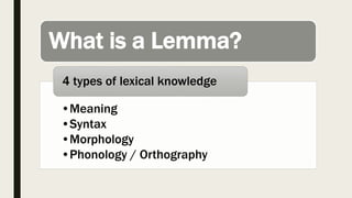 Semantic Transfer & L2 Vocabulary Acquisition | PPTX | Education
