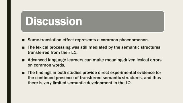 Semantic Transfer & L2 Vocabulary Acquisition | PPTX | Education
