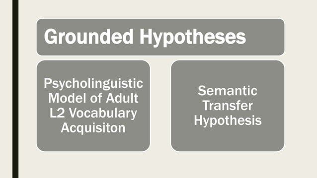 Semantic Transfer & L2 Vocabulary Acquisition | PPTX | Education