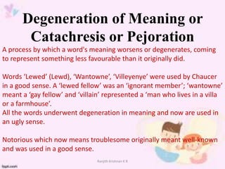 Semantics or Changes in Meaning - History of English Language | PPTX