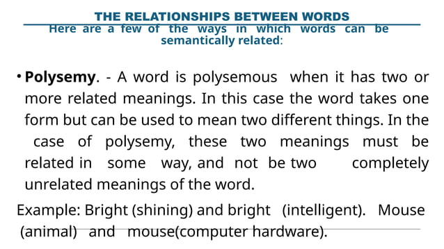 SEMANTICS- meaning of words and sentences | PPT