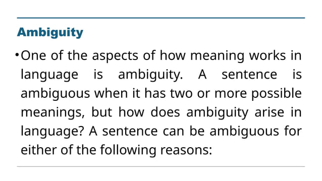 SEMANTICS- meaning of words and sentences | PPT