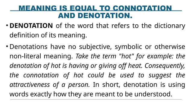 SEMANTICS- meaning of words and sentences | PPT