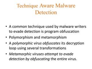 Semantics aware malware detection ppt | PPT