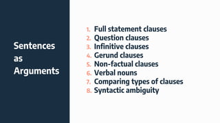 Semantics clauses arguments 1 | PPTX