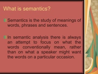 Semantics Introduction By Riaz | PPT
