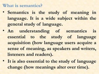 Comprehensive Introduction to Semantics: Understanding Meaning in ...