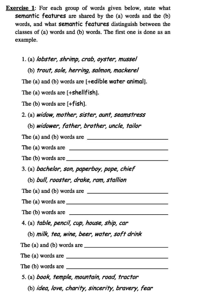 Semantics Session 1 Word Meaning Exercises semantics-session-1-word-meaning-exercises