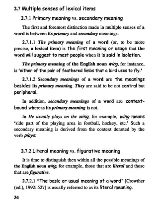 Semantics Session 1 Word Meaning Reading | PDF