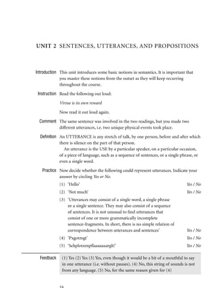M2 session 2a sentence utterance meaning | PDF