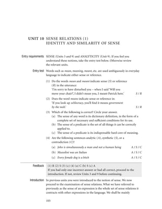 Semantics session 4b sense relations identity and similarity of sense | PDF
