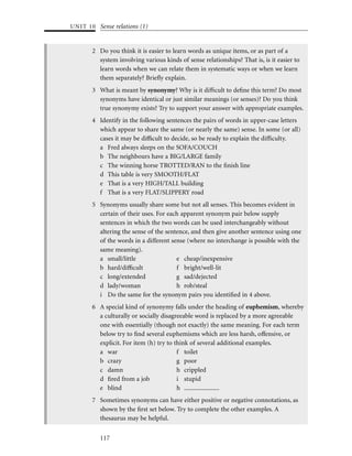Semantics session 4b sense relations identity and similarity of sense | PDF