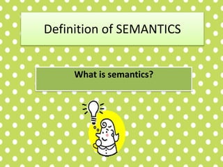 Semantics 1 | PPTX
