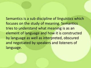 Semantics 1 | PPTX