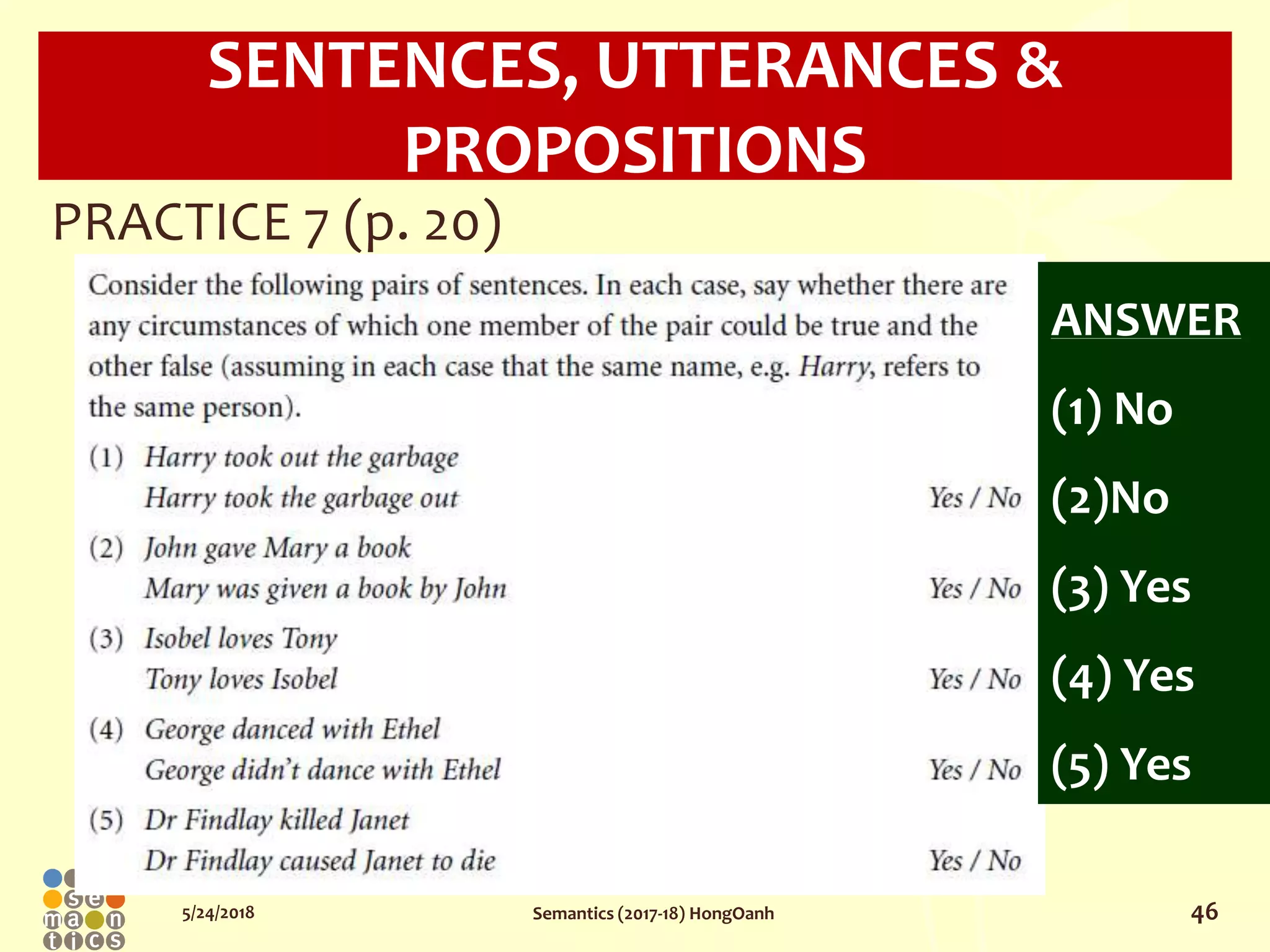 Semantics (2017 18) hong oanh | PPTX