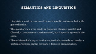 Semantics and meaning | PPTX