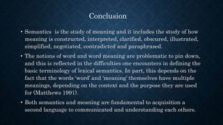 Semantics and meaning | PPTX