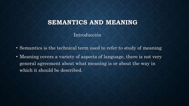 Semantics and meaning | PPTX | Science