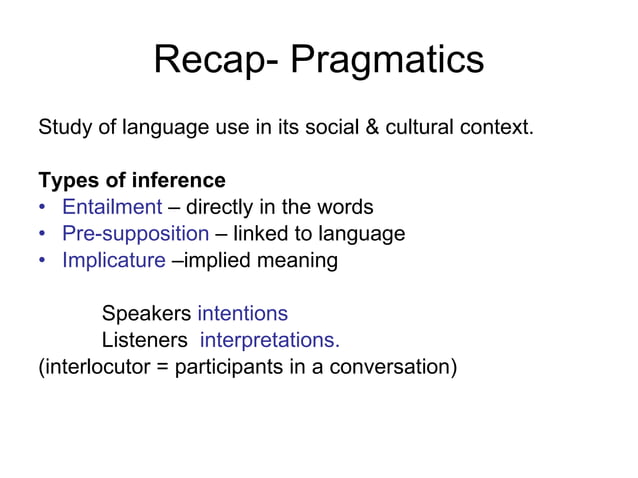 Semantics and pragmatics | PPT | Science
