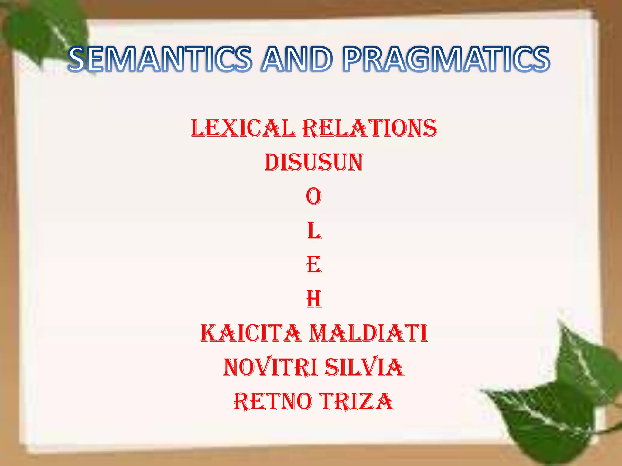 Lexical Relationship | PPTX