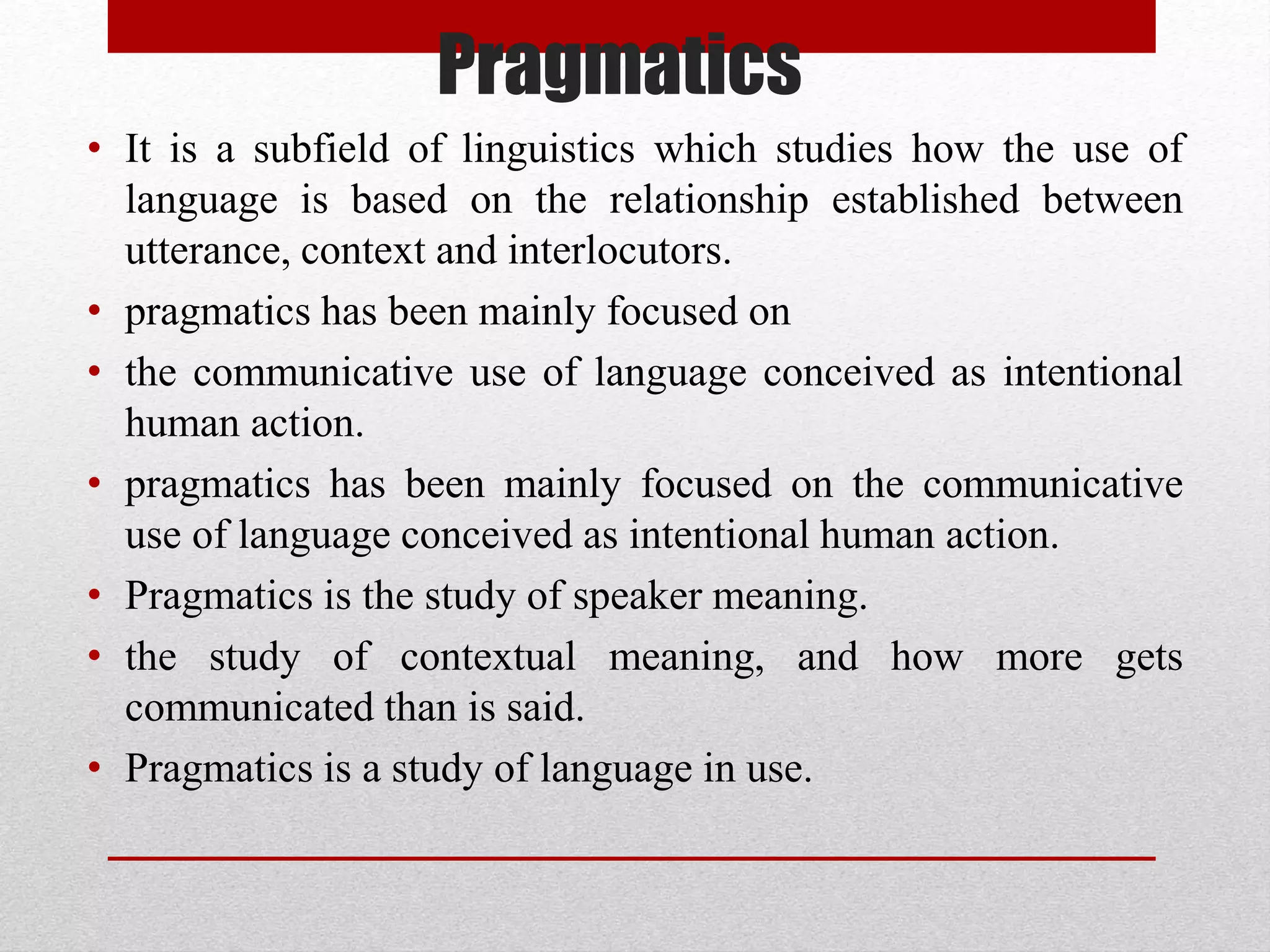 Semantics and pragmatics | PPTX