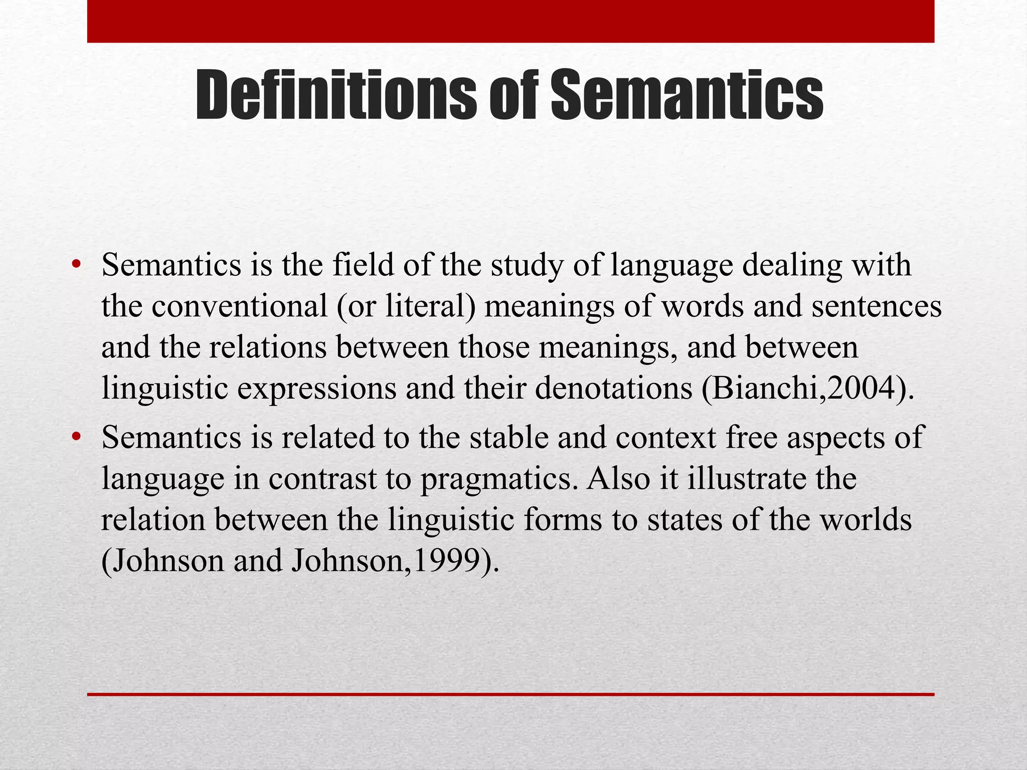 Semantics and pragmatics | PPTX | Science