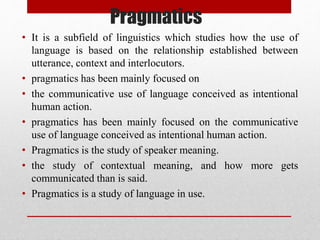 Semantics and pragmatics | PPTX
