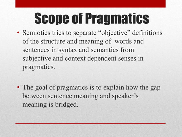 Semantics and pragmatics | PPTX | Science