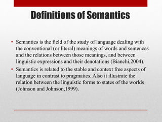 Semantics and pragmatics | PPTX