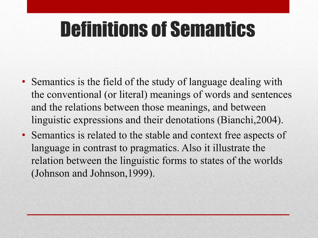 Semantics and pragmatics | PPTX | Science