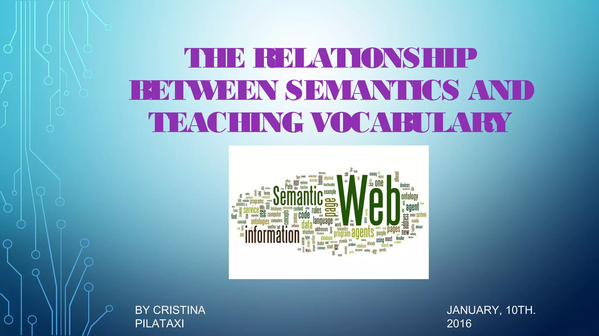 Semantics and teaching vocabulary | PPT