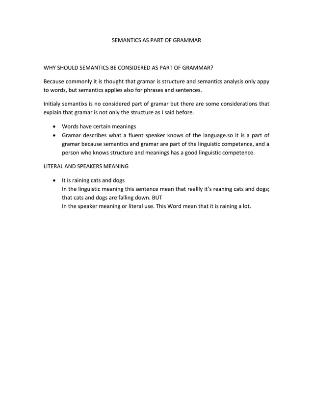 Semantics as part of grammar | DOCX