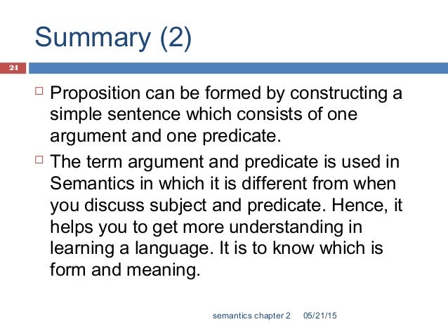 Semantics chapter 2 saeed