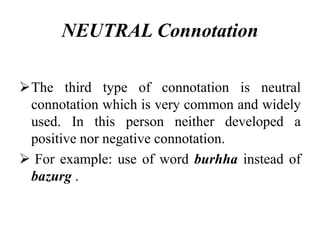 Semantics connotation and dennotation | PPTX